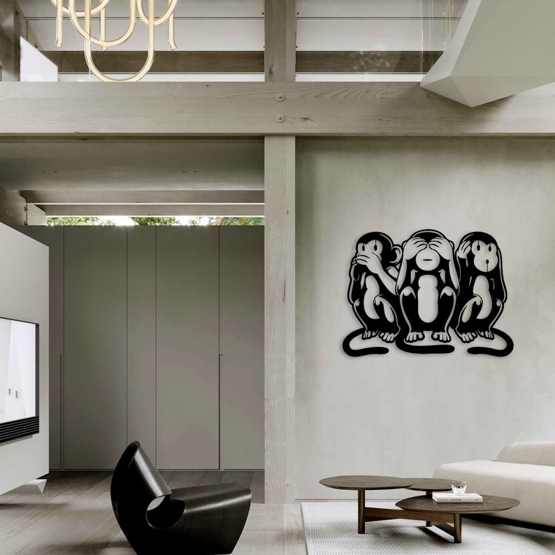 Three Wise Monkeys Metal Wall Art: Iconic Steel Decor - Etsy