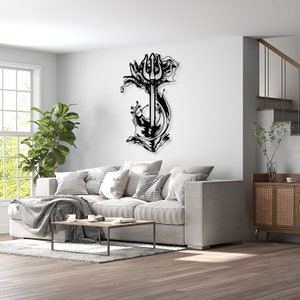 Poseidon Metal Wall Art, Neptune Metal Wall Decor, Pool Bar Metal Wall ...