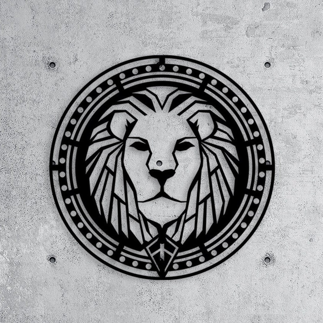 Lion Head Metal Wall Art, Alliance Metal Locket Sign, Lion King Metal ...