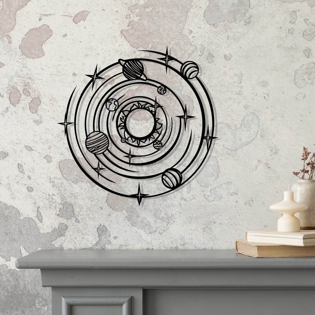 Galaxy Metal Wall Art, Child Room Metal Wall Decor, Porch Metal Wall ...