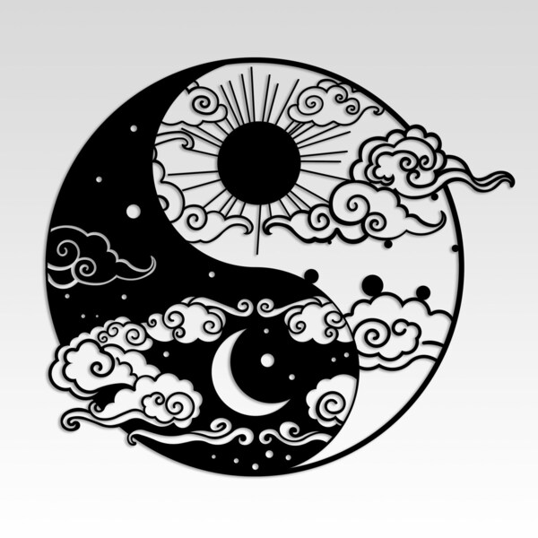 Ying Yang Sun Wall Art - Etsy