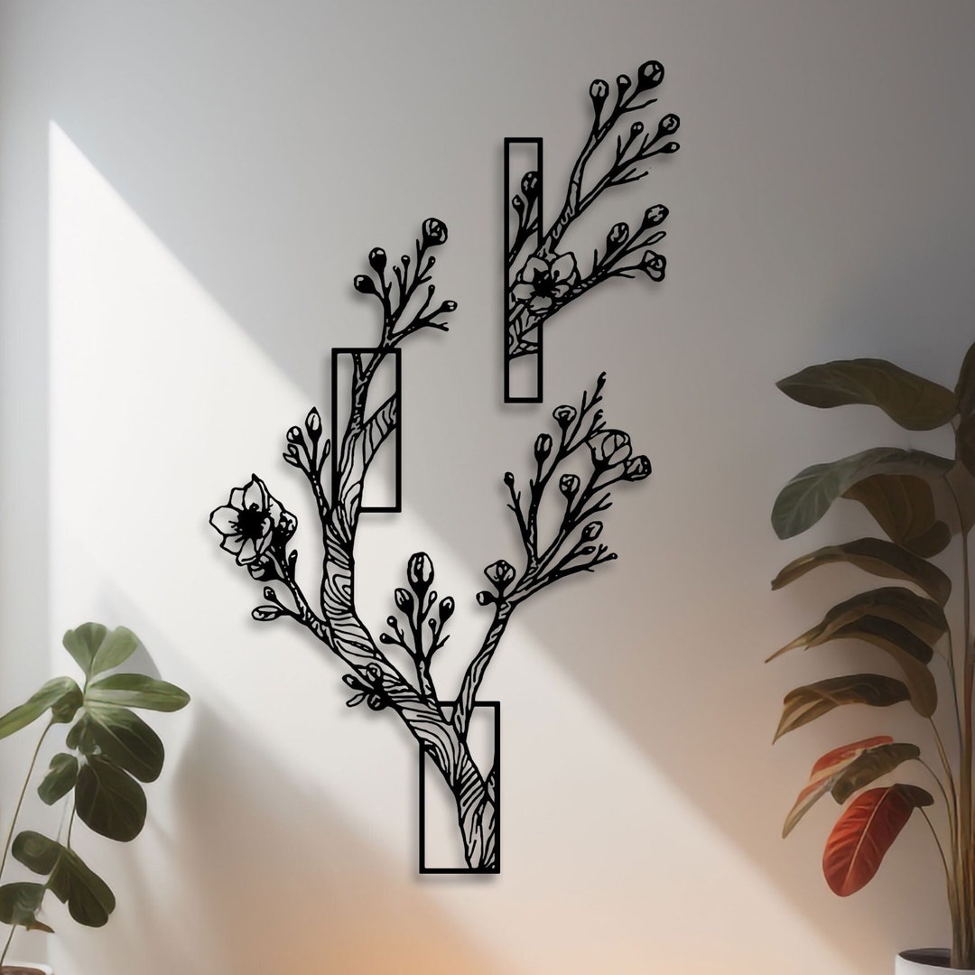 Rose Tree of Life Metal Wall Art: Modern Floral Decor - Etsy