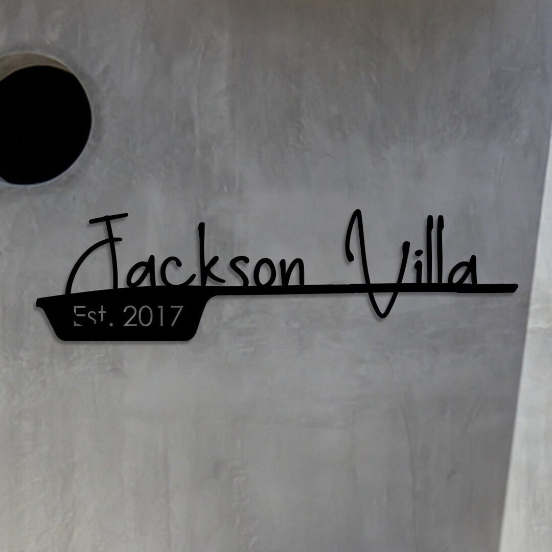 Personalized Metal House Name Sign, Custom Villa Name Metal Sign ...