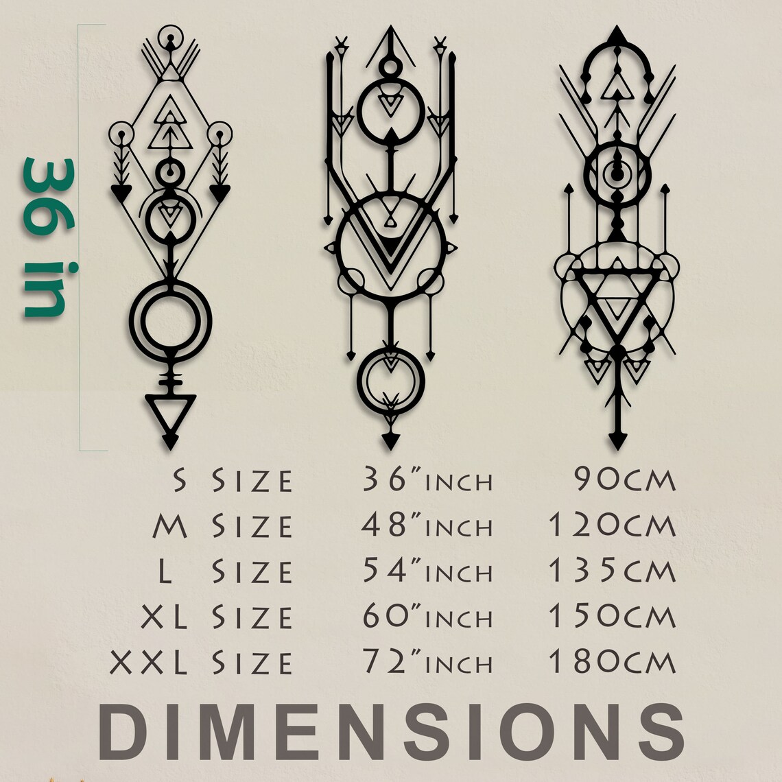 Viking Metal Wall Decor - Valhalla Geometric Line Art - Viking Lovers ...