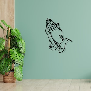 Praying Hands Metal Wall Art: Religious Home Decor - Etsy