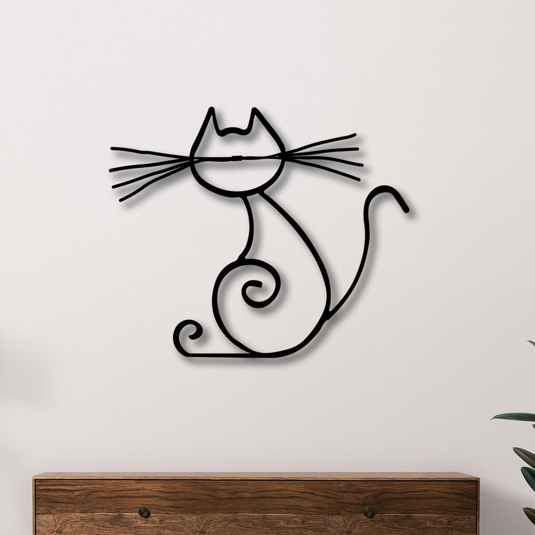 Metal Cat Metal Wall Art, Cat Lovers Birthday Gift, Cat Metal Home ...