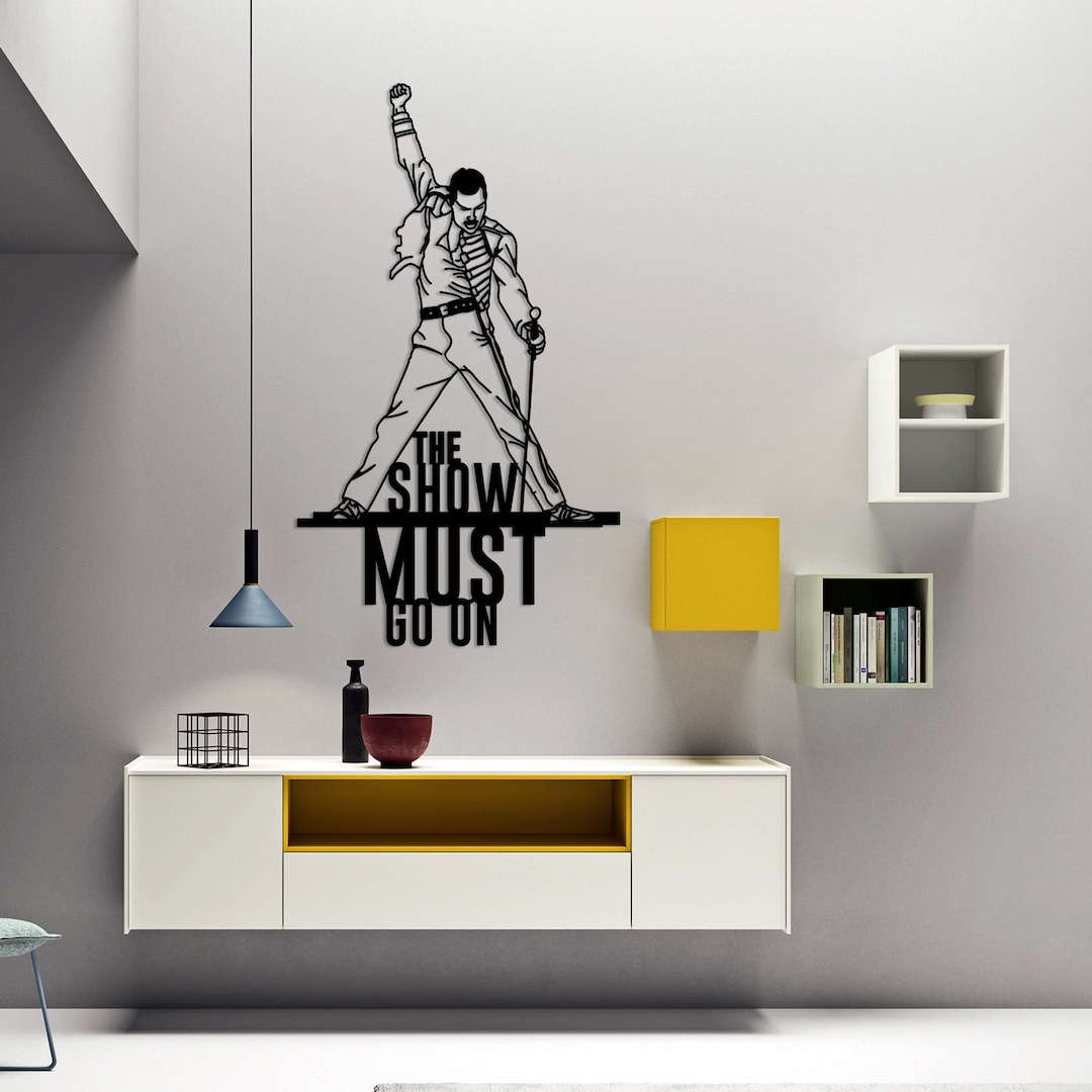 Freddie Mercury Metal Wall Art, Show Must Go on Metal Wall Decor ...