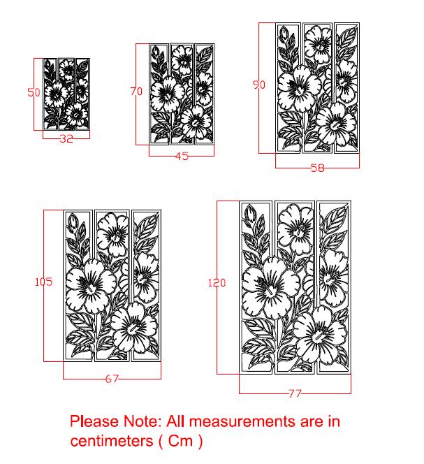 Large Floral Modular Frame-look Metal Wall Decor. - Etsy