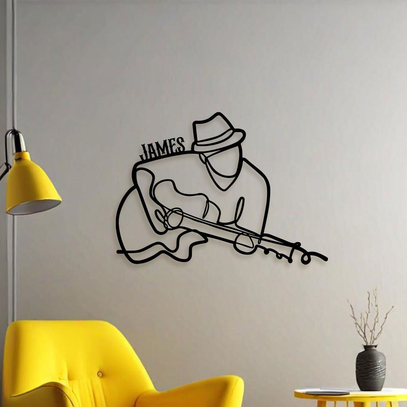 Guitarist Metal Line - Etsy