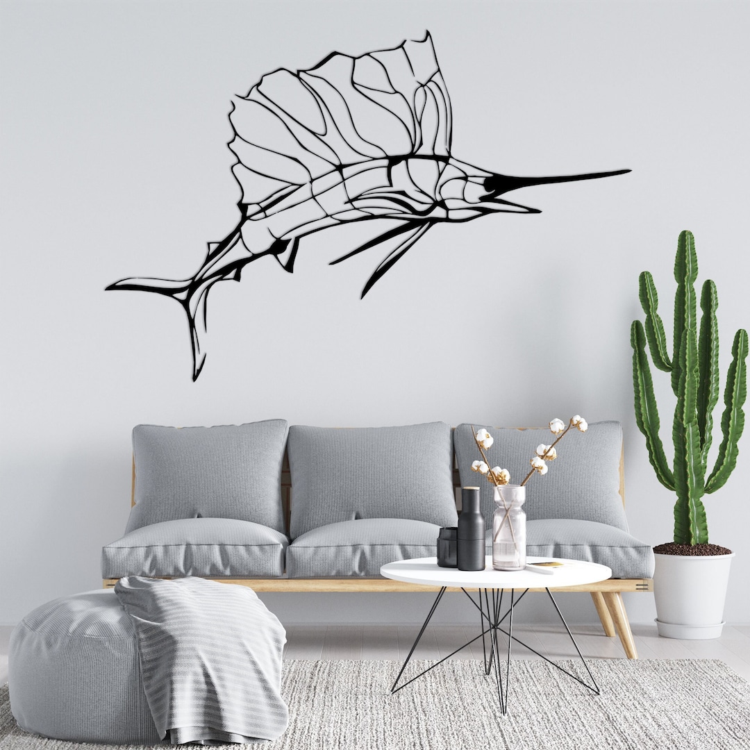 Swordfish Metal Wall Art, Ocean Metal Wall Decor, Nautical Lovers ...