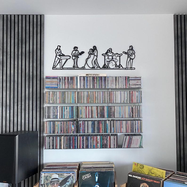 Music Group Metal Line Art - Rock-n-roll Iconic Wall Decor - Gift for ...