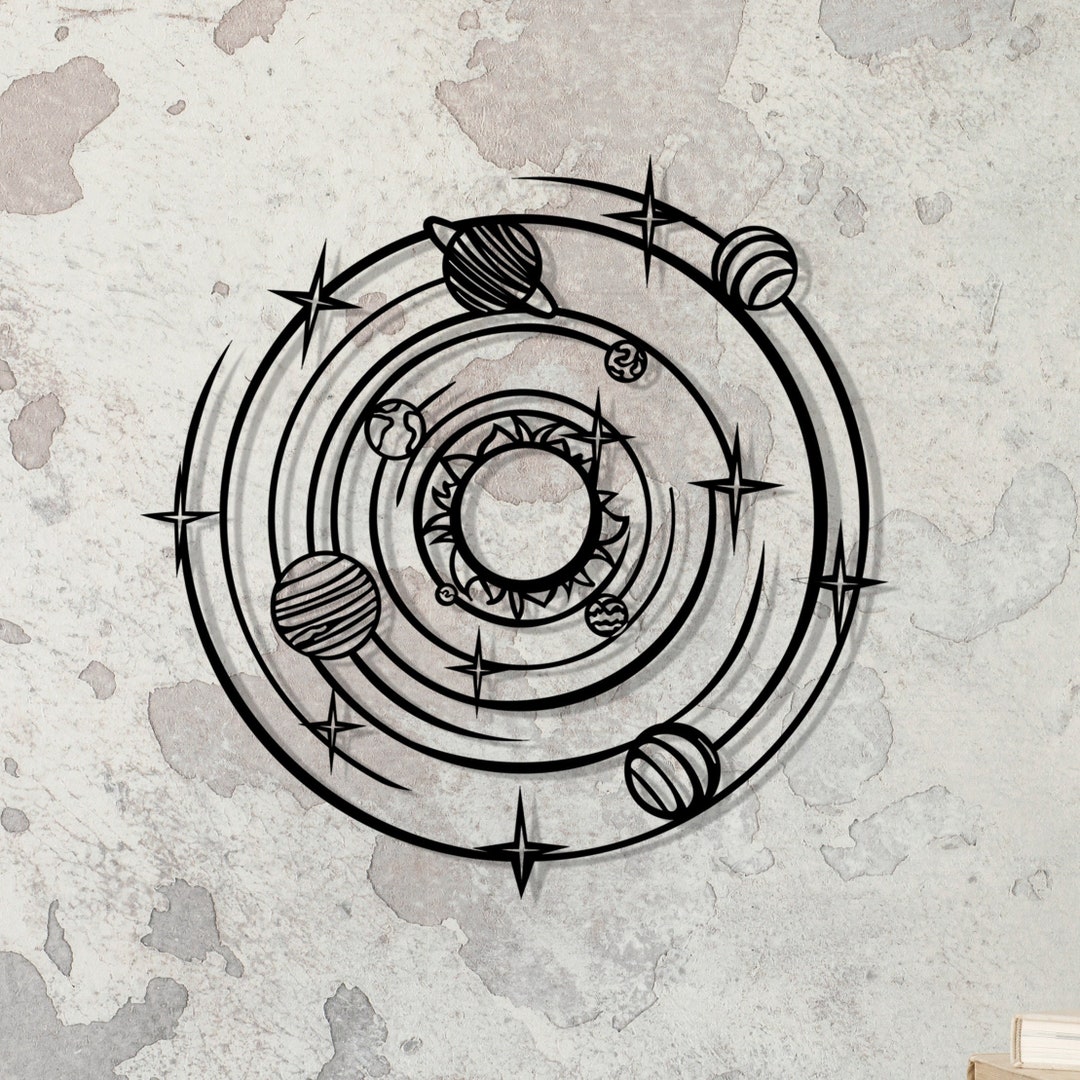 Galaxy Metal Wall Art, Child Room Metal Wall Decor, Porch Metal Wall ...