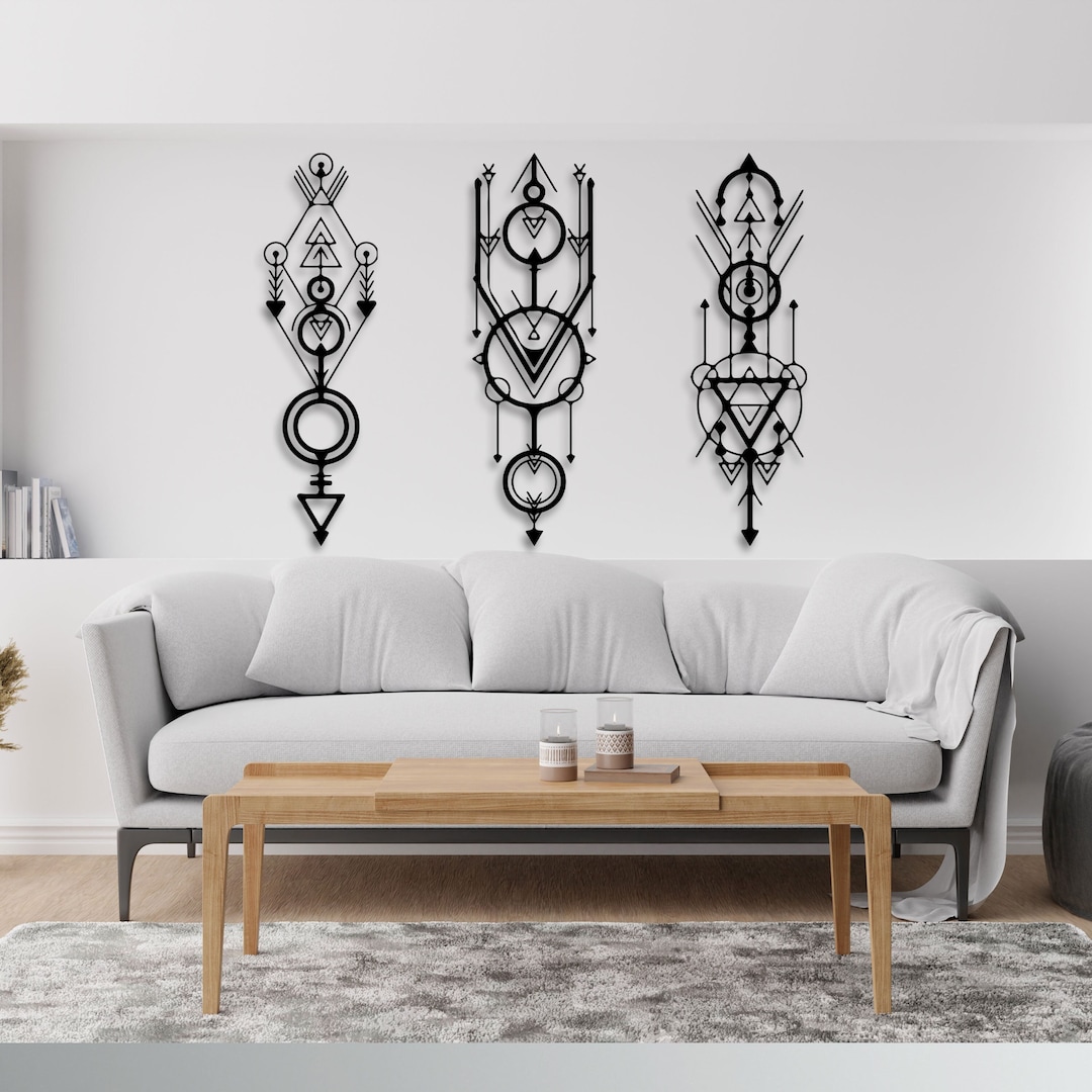 Viking Metal Wall Art, Valhalla Line Metal Home Decor, Unique Birthday ...