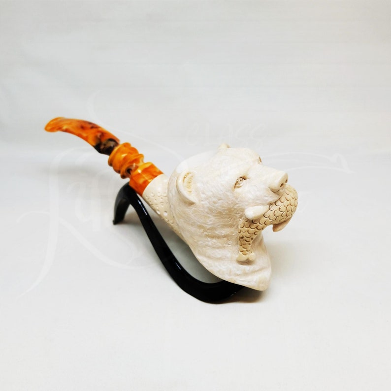 Unique Meerschaum Rare Bear Pipe/special Artisan Hand Carved - Etsy