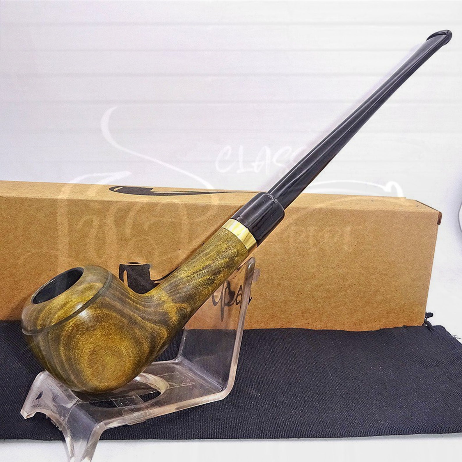 Unique Briar Smoking Pipe With Ornate Long Stem/stylish - Etsy