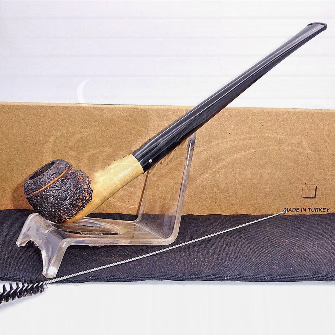 Unique Briar Smoking Pipe With Ornate Long Stem/stylish Artisan ...
