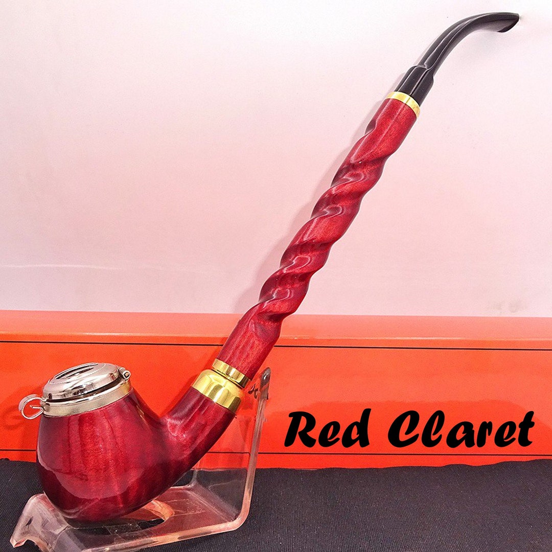 Rare Churchwarden Pear Pipe With Ornate Lid/unique Artisan Long Stem ...