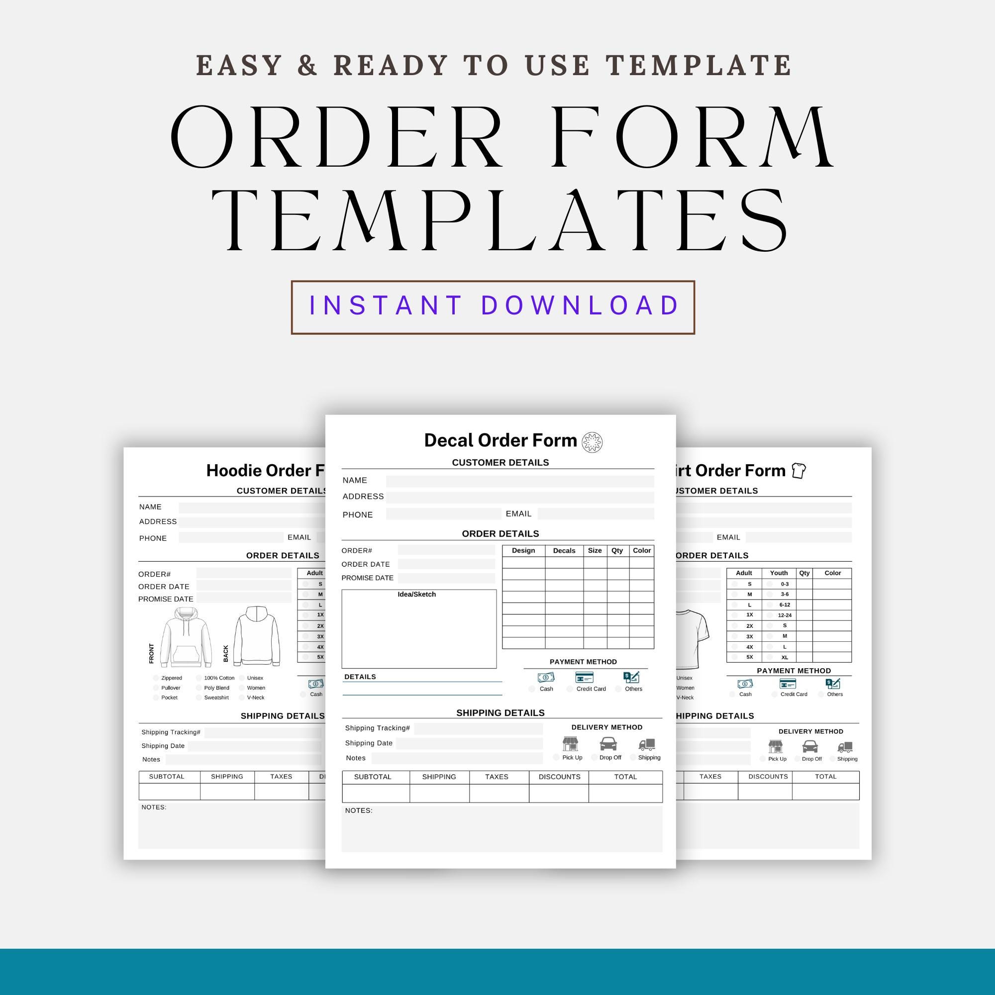 Order Form Templates, Printable Business Order Forms, Craft Order Form ...