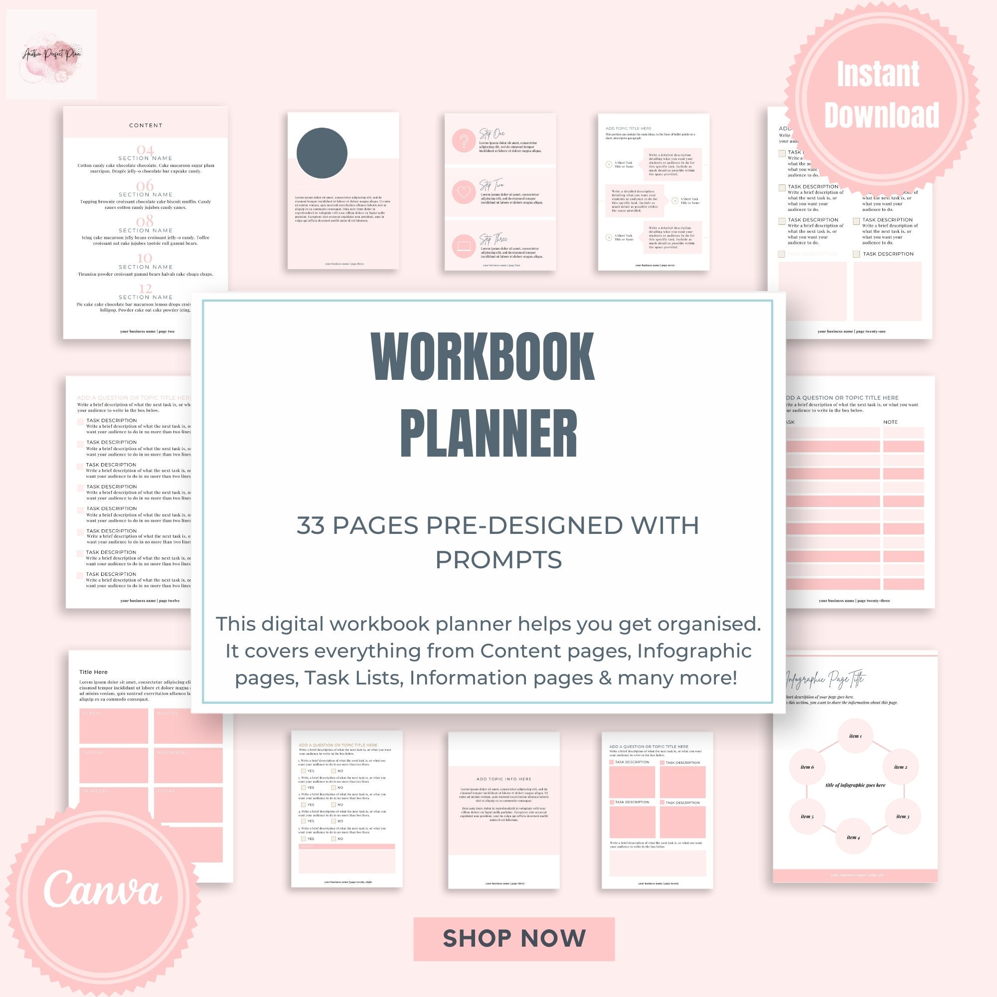 Workbook Planner PDF Digital Download | Start up Business Workbook ...