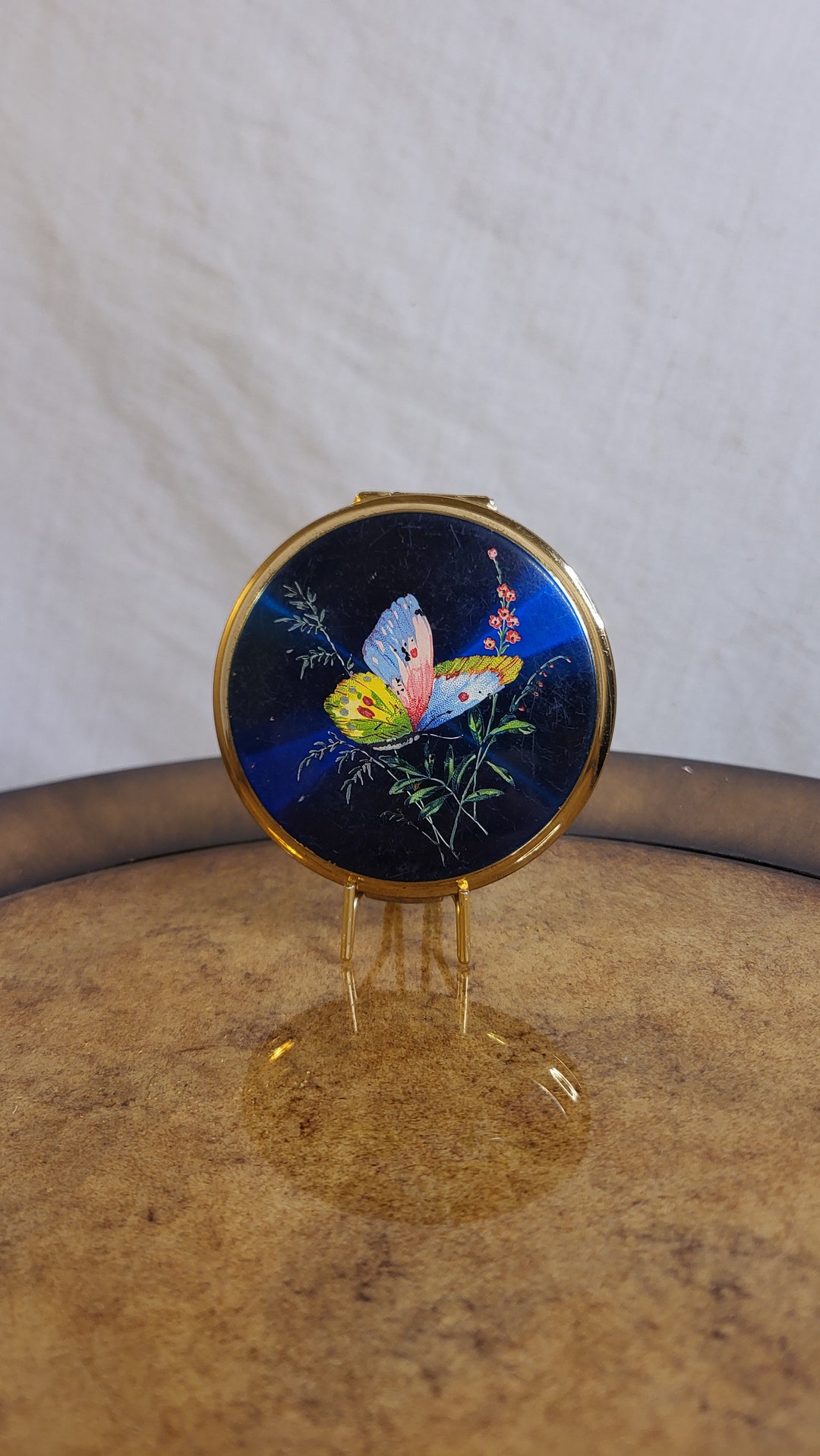 Vintage Stratton Compact Mirror in Gold Tone With Butterfly Design - Etsy