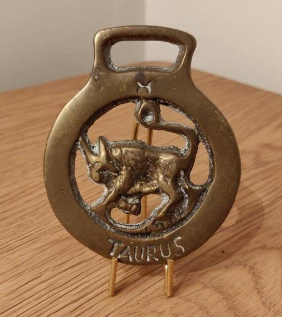 Taurus Horse Harness Brass Medallion - Etsy