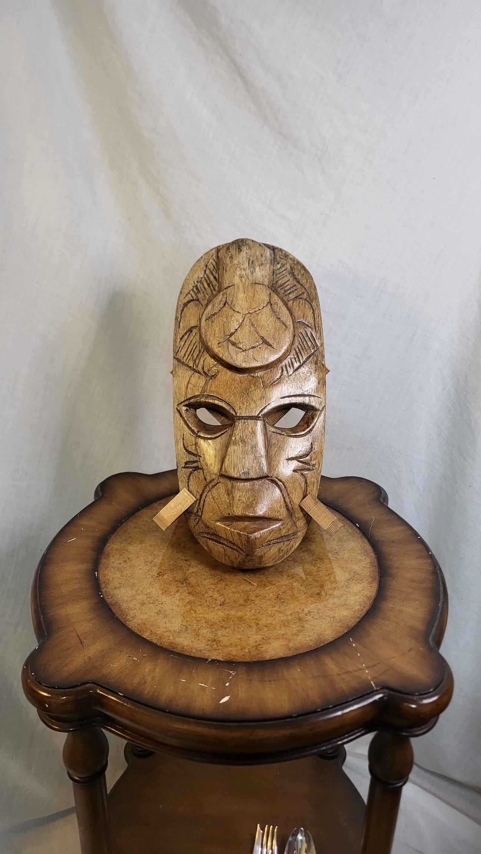 Vintage Hand Carved Wooden African Tribal Mask Wall Hanging - Etsy