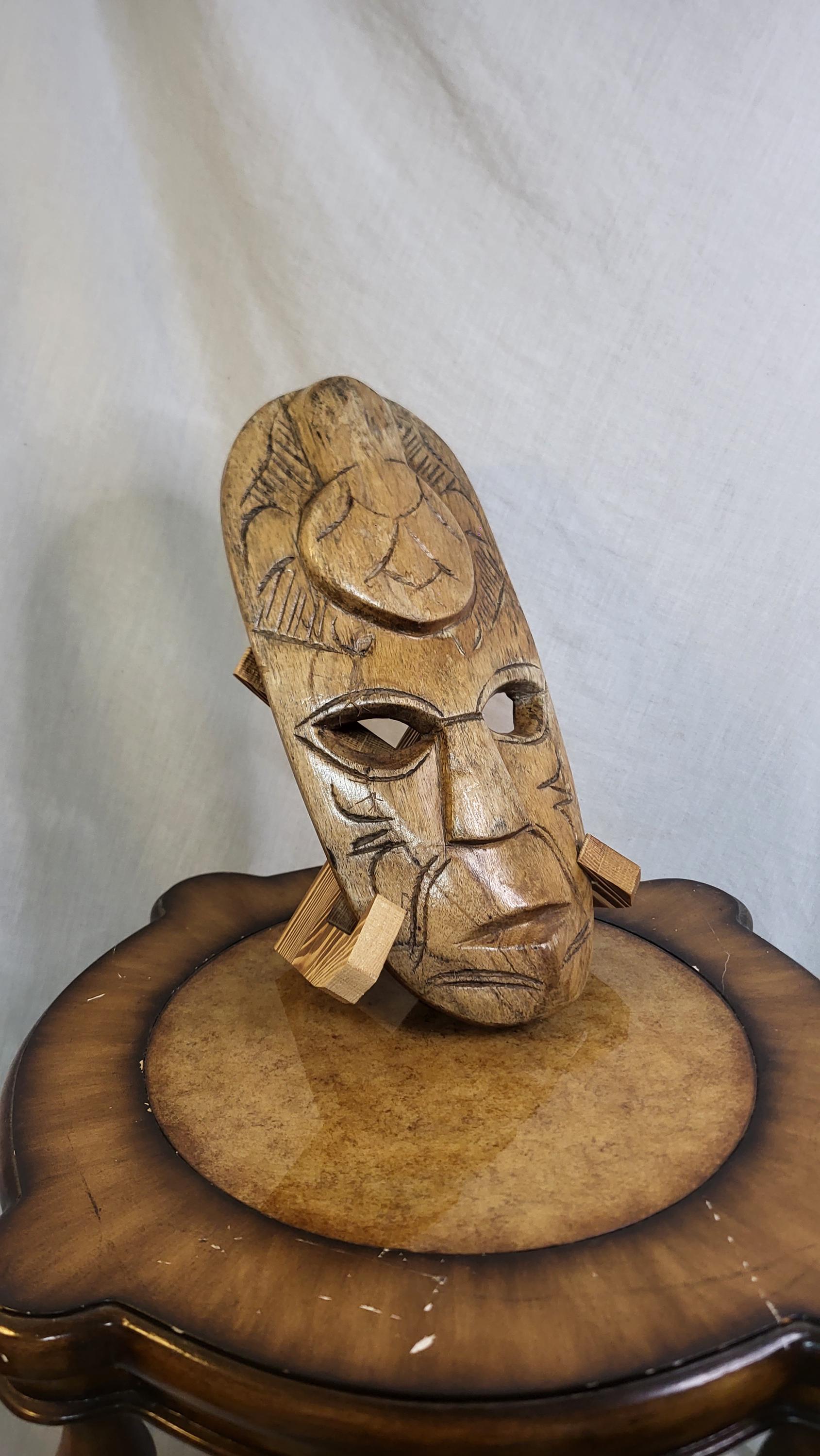 Vintage Hand Carved Wooden African Tribal Mask Wall Hanging - Etsy