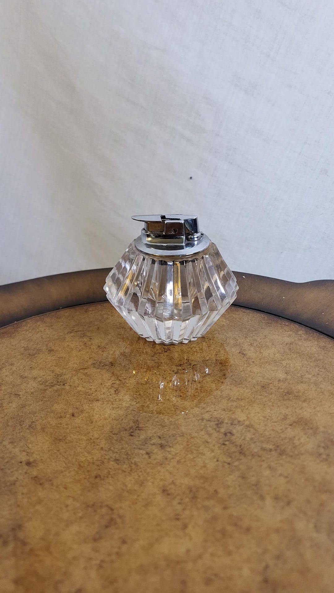 Vintage Cut Glass Table Lighter - Etsy