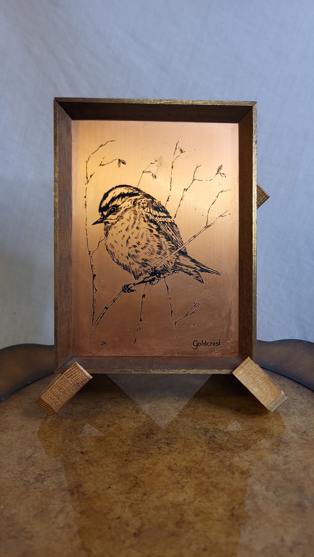 Vintage Coppercraft Copper Etching of Goldcrest Bird - Etsy