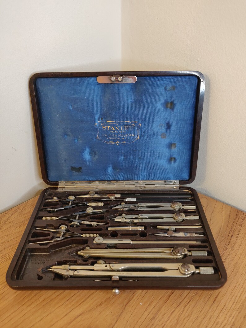 Stanley Thenical Drawing Set government Issue 1937 in Bakerlite Case - Etsy