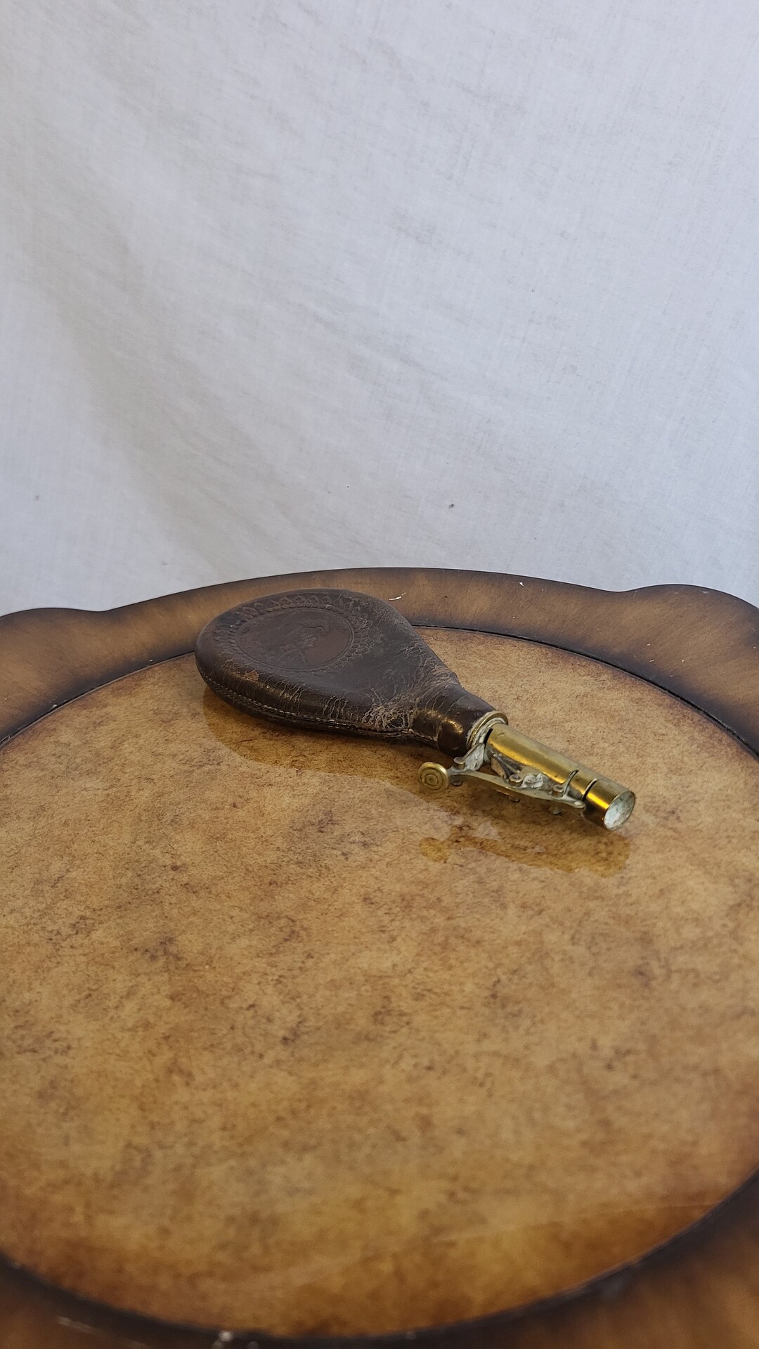 Antique Brass and Leather Black Powder Gunpowder Flask - Etsy