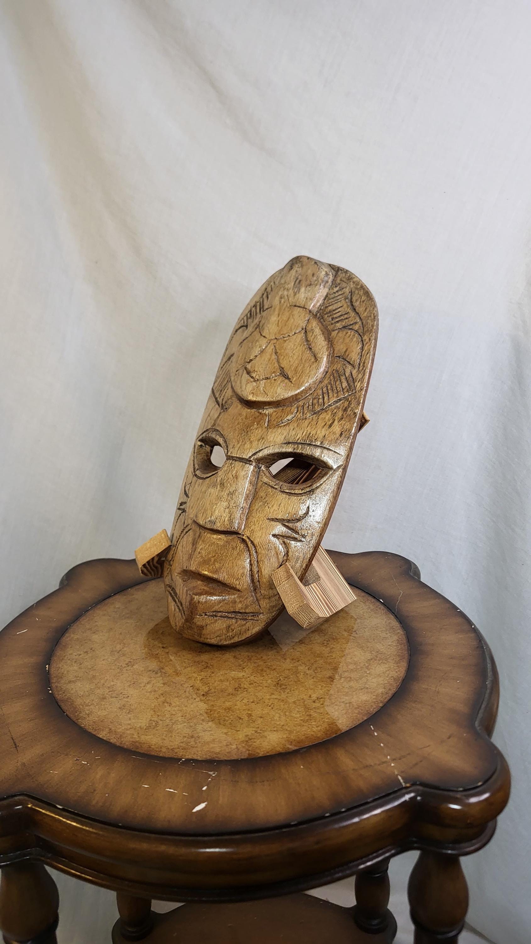 Vintage Hand Carved Wooden African Tribal Mask Wall Hanging - Etsy