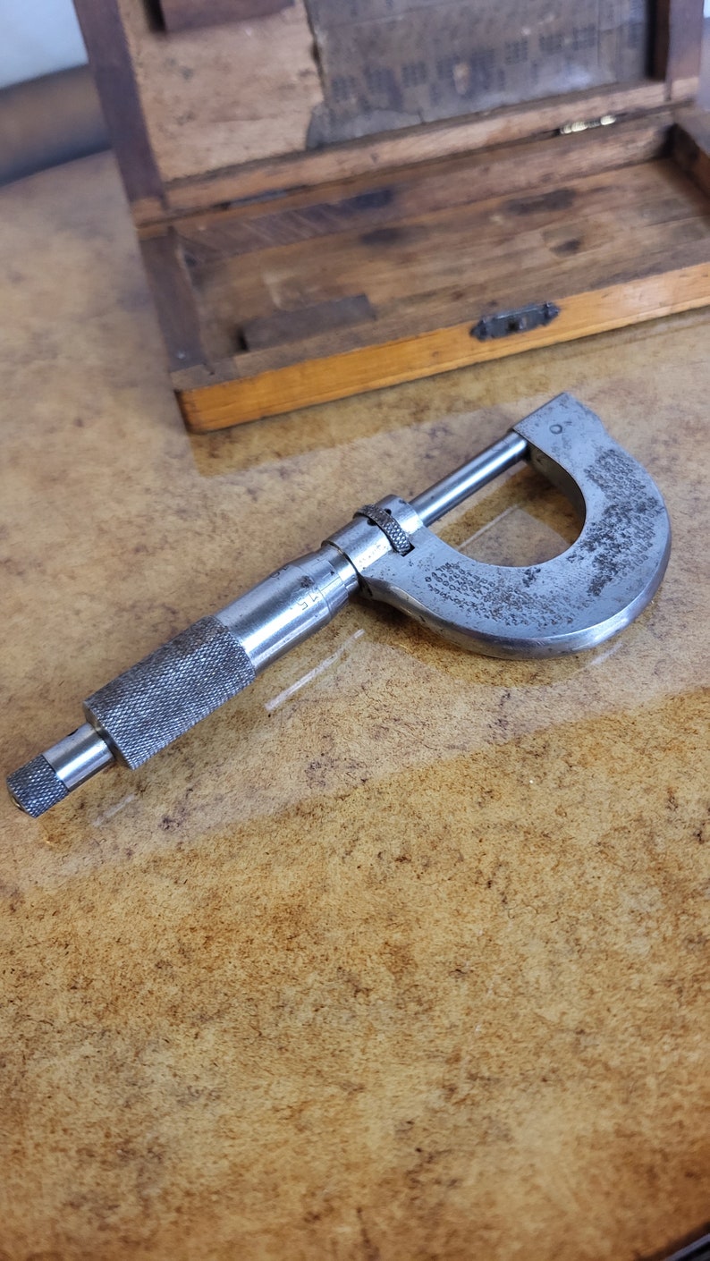 Vintage Imperial Micrometer With Wooden Box - Etsy