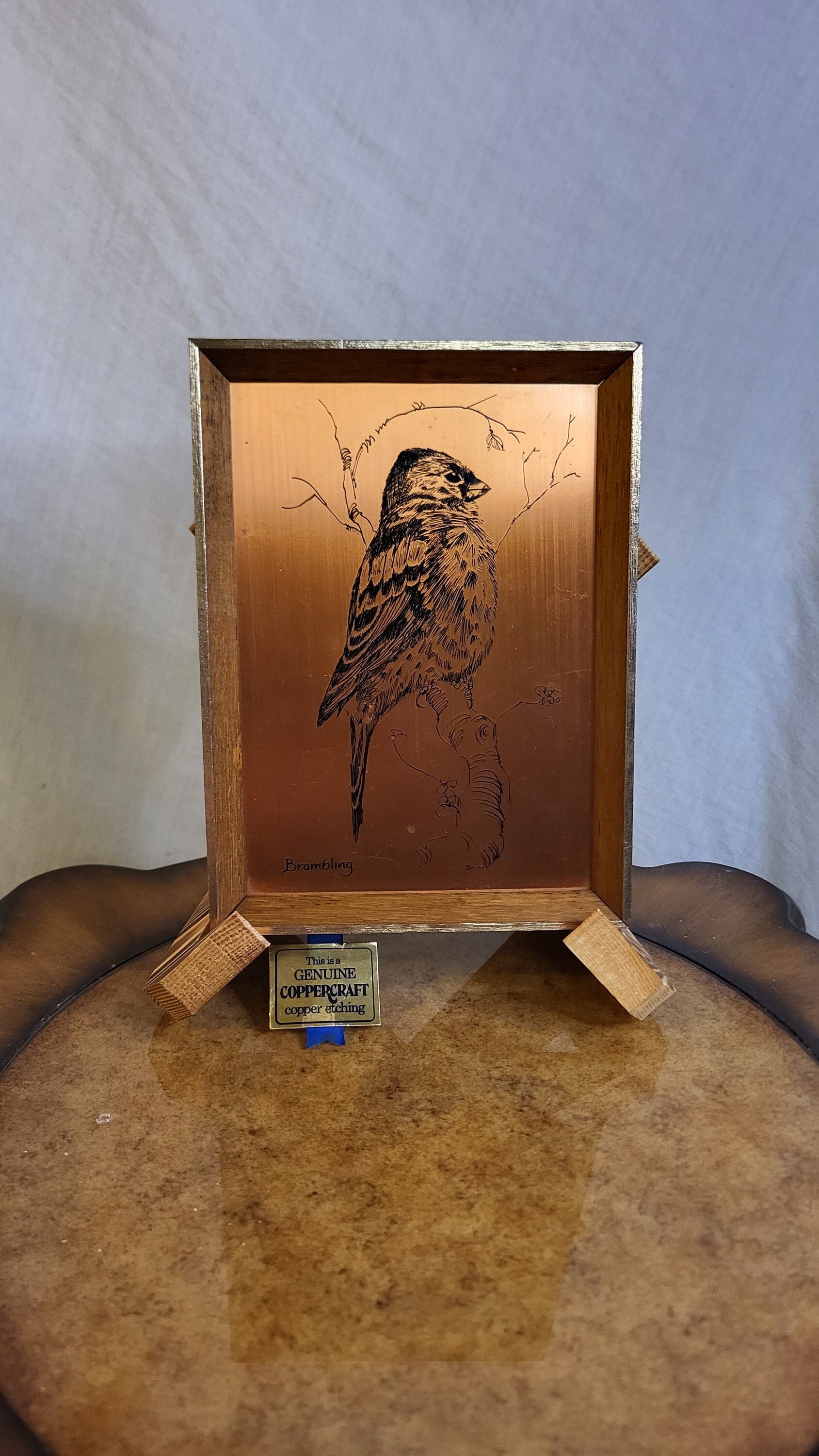 Vintage Coppercraft Copper Etching of Brambling Bird - Etsy