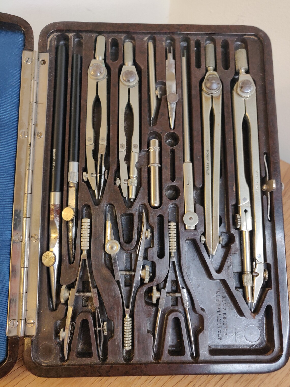 Stanley Thenical Drawing Set government Issue 1937 in Bakerlite Case - Etsy