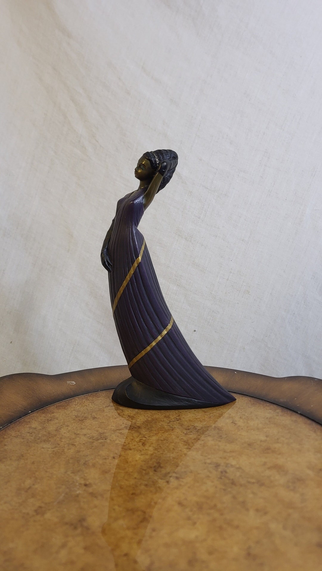 Vintage Mahogany Princess Statuette by Ed Van Rosmalen - Etsy