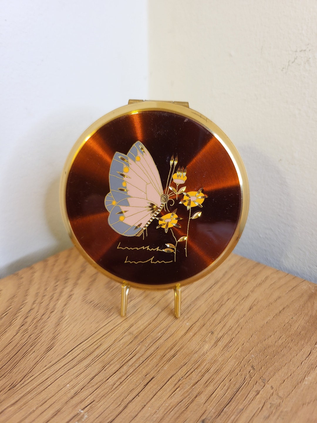 Vintage Stratton Compact Mirror With Butterfly Design - Etsy