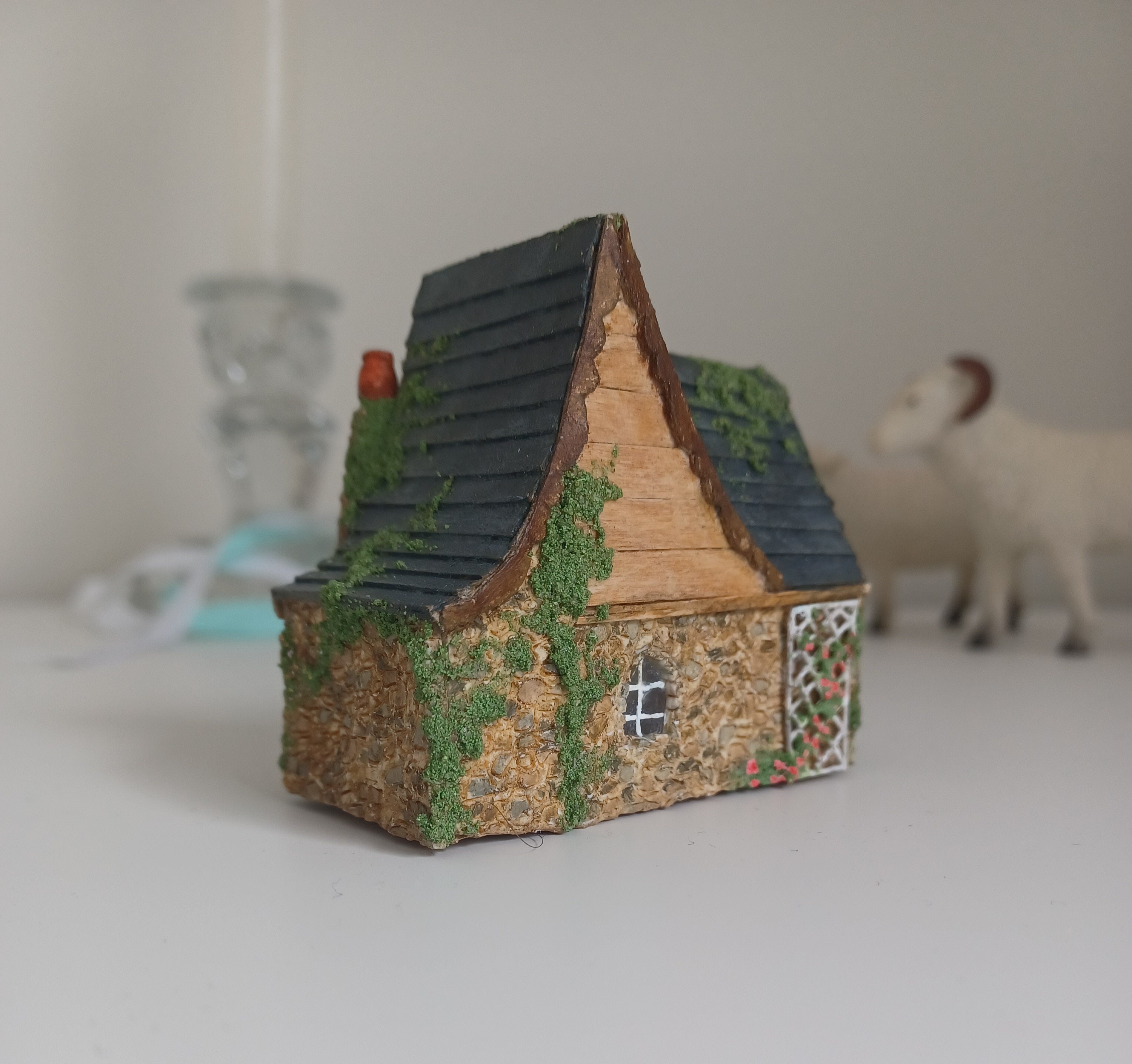 Miniature House Stone Cottage Model Diorama 132th Scale - Etsy