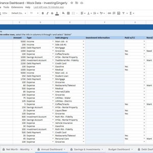 Personal Finance Dashboard, Budgeting Google Sheet (digital Download ...