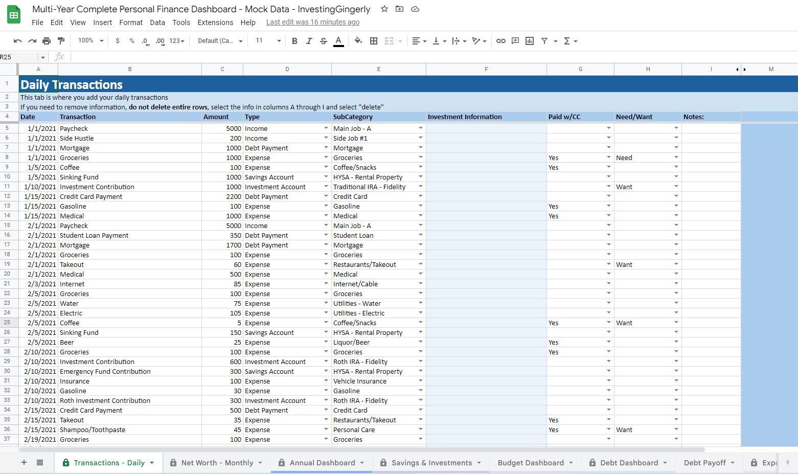 Personal Finance Dashboard, Budgeting Google Sheet (digital Download ...