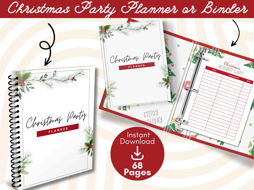 Christmas Party Planner or Binder Digital Download, Christmas Organizer ...