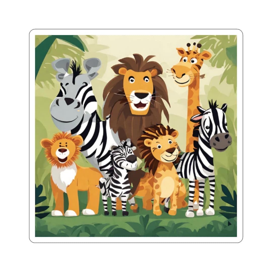 Jungle Animal Stickers, Vinyl Stickers, Tumbler Stickers, School ...