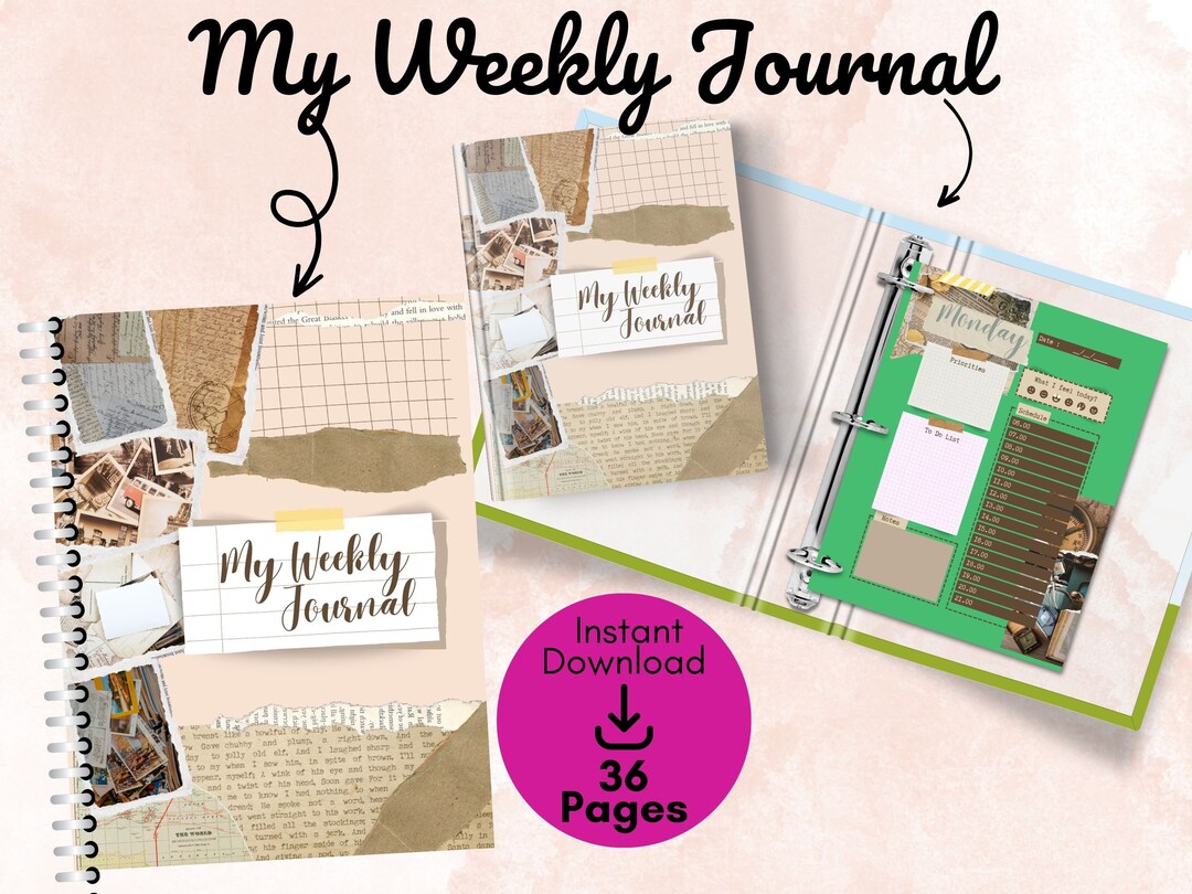 Weekly Journal Planner: Printable Digital Download - Etsy