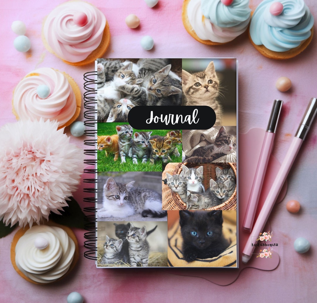 Kitten Spiral Notebook Lined, Animal Lovers Journal, Kitten Notebook ...