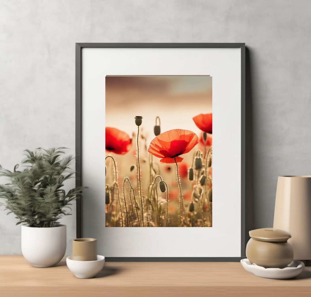 Poppy Field Photography Print: Nature Wall Art (digital Download) - Etsy