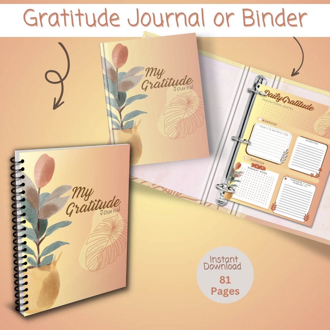 Gratitude Printable Journal Planner, Digital Planner, Instant Download ...