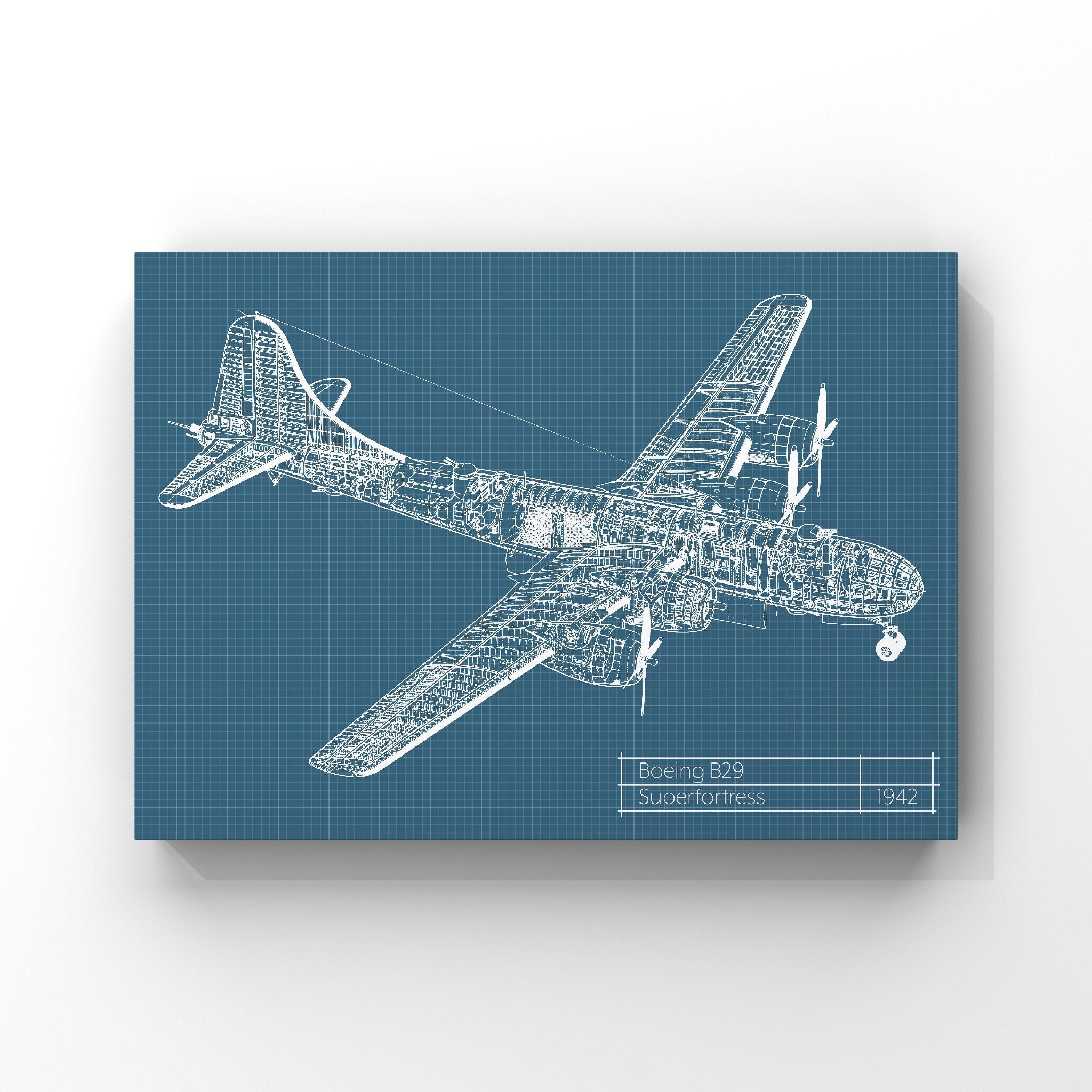 Boeing B29 Superfortress American WW2 Bomber Technical Drawing ...