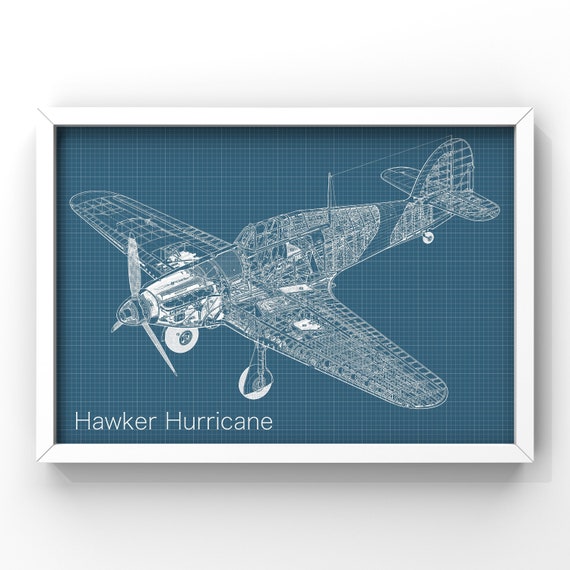 Hawker Hurricane Fighter WWII Fighter Aircraft Blueprint SVG - Etsy