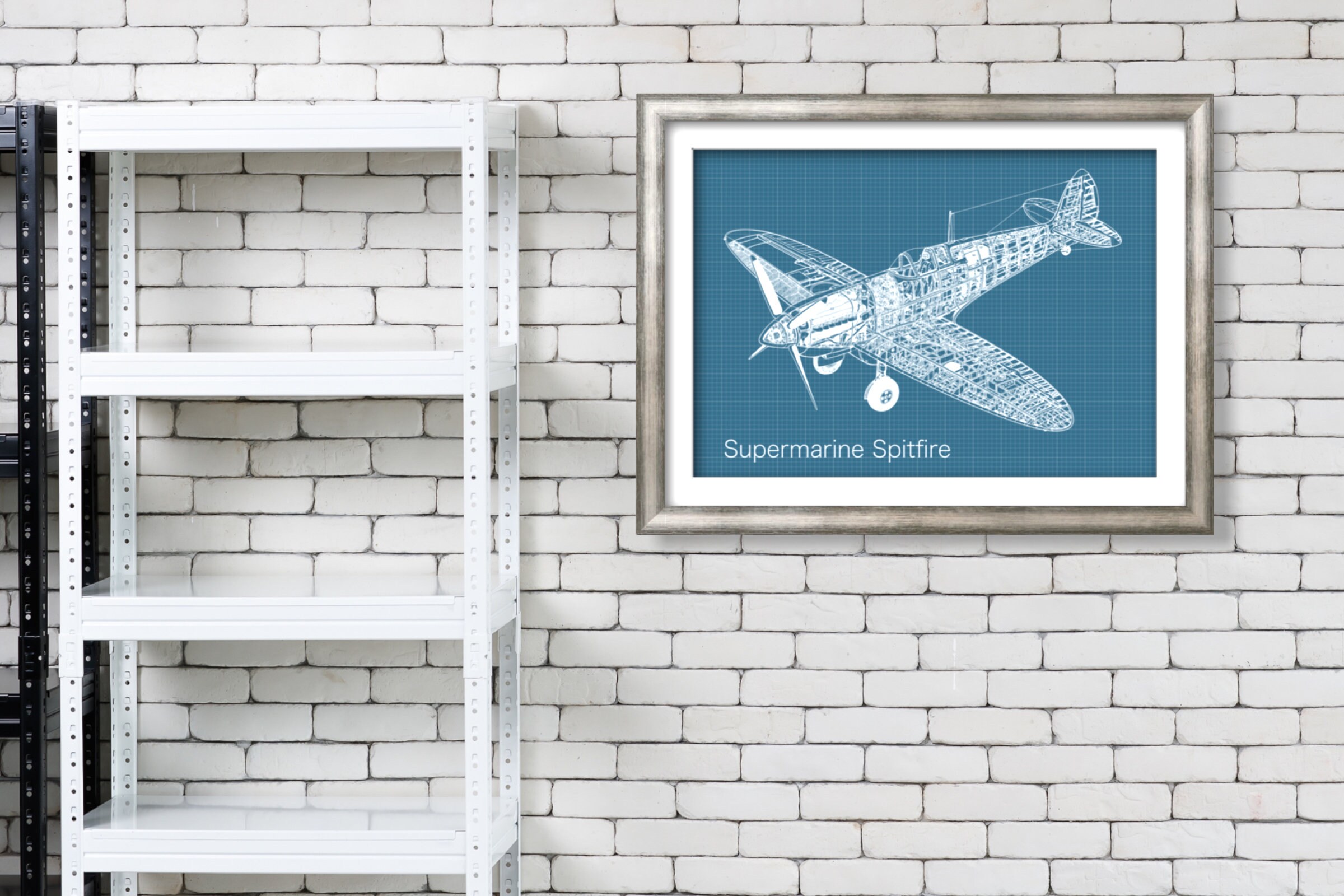 Supermarine Spitfire, WW2 Battle of Britain Fighter Aircraft Blueprint ...