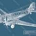 Douglas DC3 Plane, Aircraft Blueprint SVG Graphic Print (download) - Etsy